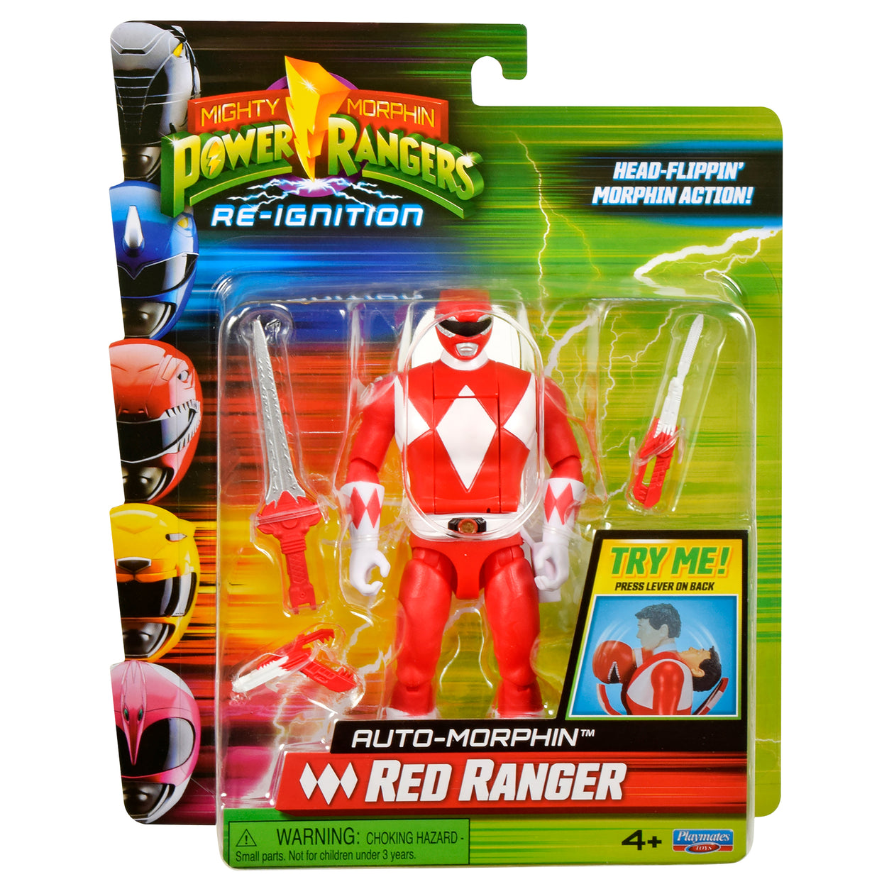 Mighty Morphin Power Rangers Auto-Morphin Red Ranger Figure – Character ...